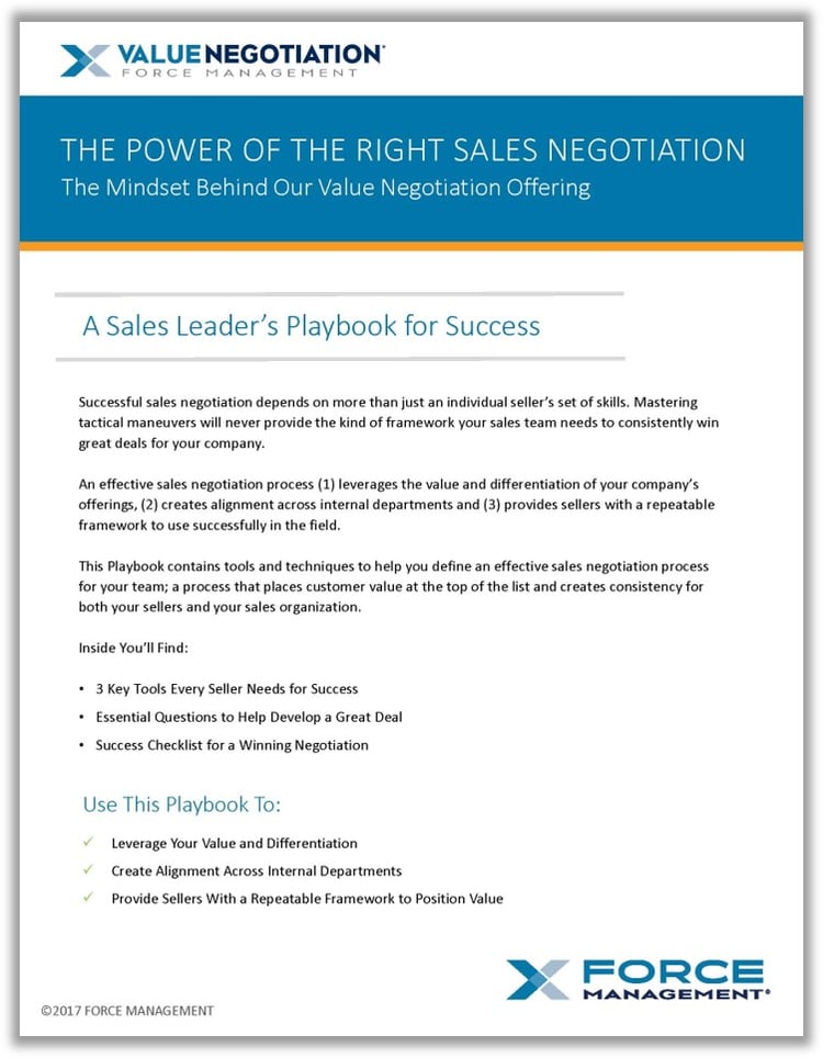 A Sales Leader's Playbook - Value Negotiation