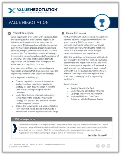 Value Negotiation Solutions Brief